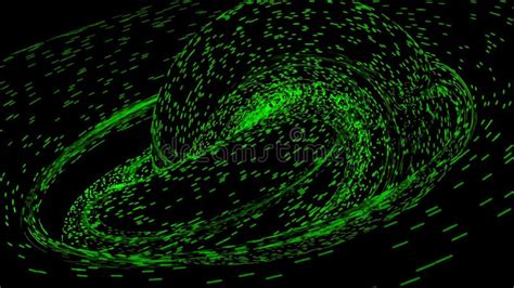 D Stream Of Particles Rotating In Spiral Design Colored Particles Move In Rapidly Swirling
