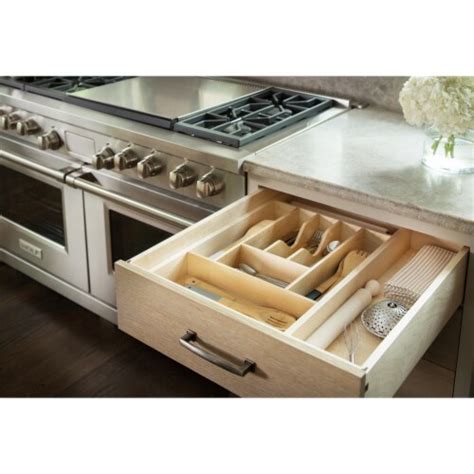 Rev A Shelf 4WCT 1SH Short Wood Cutlery 7 Compartment Organize Cabinet Tray 1 Piece King Soopers