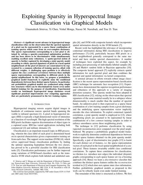Pdf Exploiting Sparsity In Hyperspectral Image Classification Via