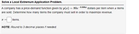 solved a company has a price demand function given by