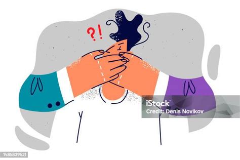 สองมือปิดปากมาสเพื่อสั่งห้ามเผยแพร่ข้อมูลผ่านการเซ็นเซอร์ ภาพประกอบสต็อก ดาวน์โหลดรูปภาพตอนนี้