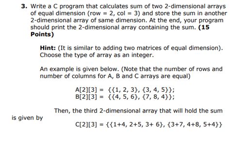 Solved 3 Write A C Program That Calculates Sum Of Two Chegg Com