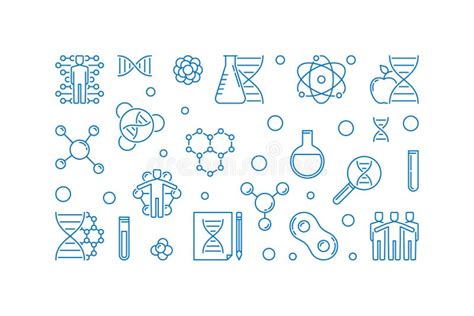 Genetic Testing Vector Round Illustration In Thin Line Style Stock Vector Illustration Of