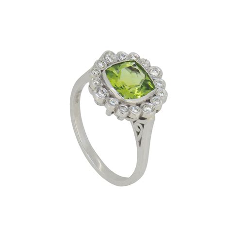 Peridot And Dimaond Set Cluster Ring News Andrew Lamputt Silversmith And Jeweller