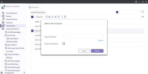 Exporting Connections