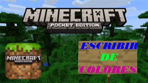Escribir Con Letras De Colores En Minecraft Pe Youtube