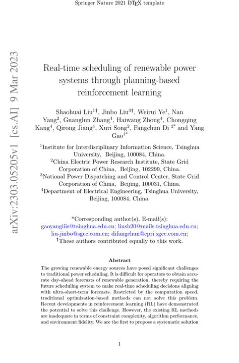 Pdf Real Time Scheduling Of Renewable Power Systems Through Planning