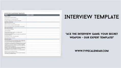Free Printable Interview Templates Sample Questions Employers Managers