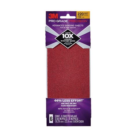 3m Prograde Precision 37x9 Sanding Sheets 220 Grit 6 Pack The