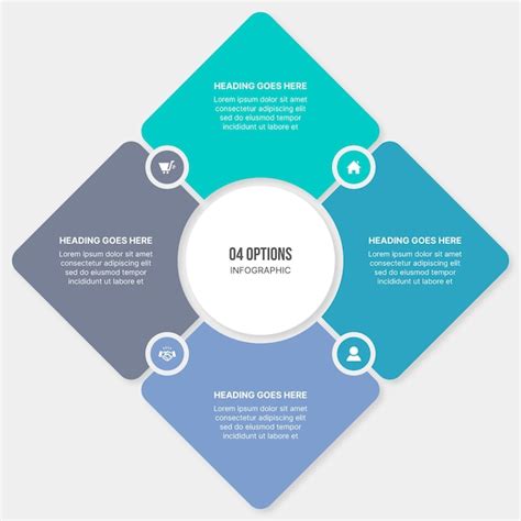 Premium Vector Four Options Steps Circle Infographic Template Design