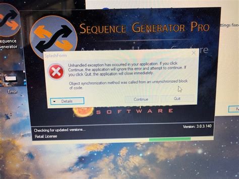 Error Upon Opening Sgp On Brand New W10 Laptop Sequence Generator