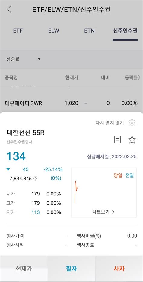 대한전선 신주인수권 매도방법 대한전선55r한국투자증권 네이버 블로그