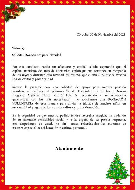 Modelo De Carta De Solicitud De Donacion