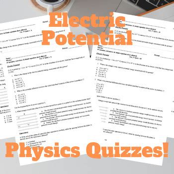 Electric Potential Physics Quiz Bundle Retakes Key Included