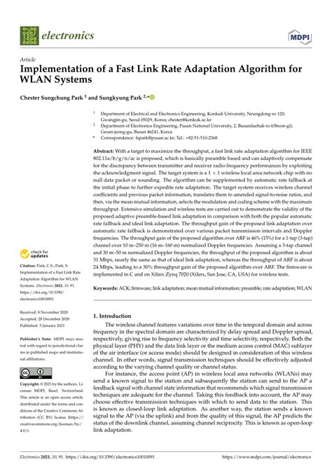 Pdf Implementation Of A Fast Link Rate Adaptation Algorithm For Wlan
