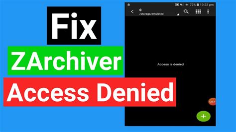 how to fix zarchiver access is denied youtube