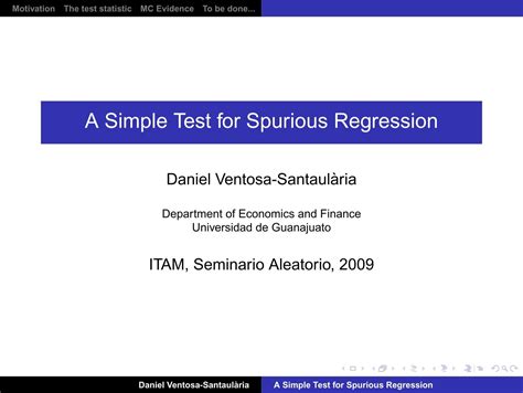 A Simple Test For Spurious Regression ITAM