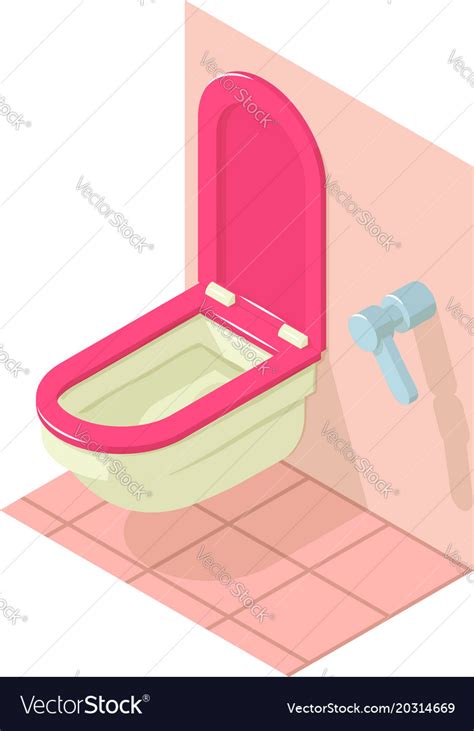 Home Toilet Icon Isometric Style Royalty Free Vector Image