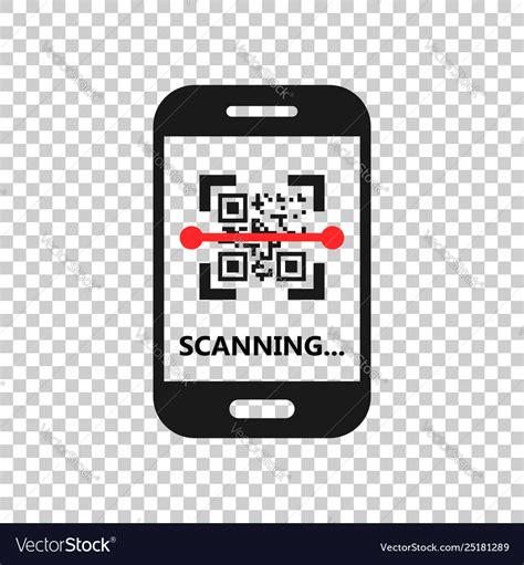 Qr Code Scan Phone Icon In Transparent Style Vector Image