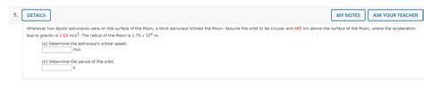 Solved Due To Gravity Is 1 03 M S2 The Radius Of The Moon