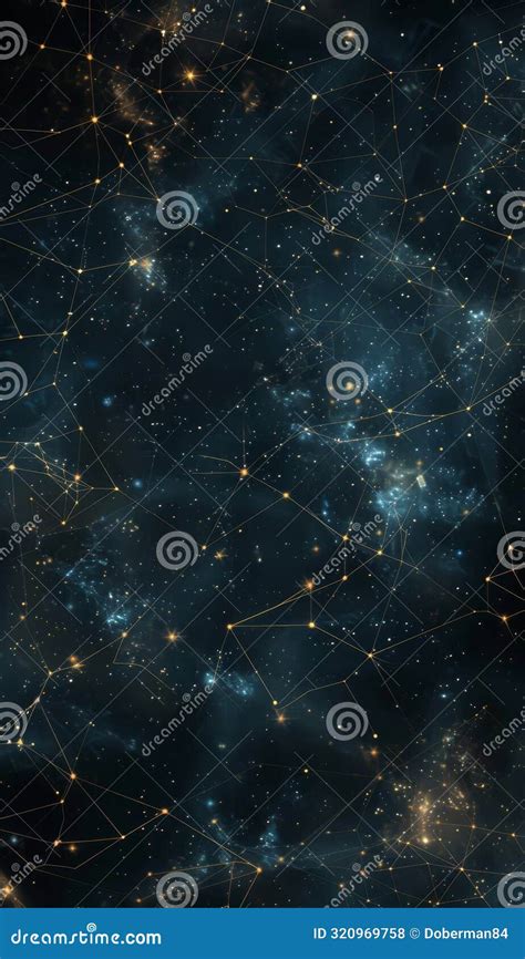 Digital Art Piece Showcasing A Network Of Glowing Nodes And Connecting Lines Royalty Free Stock