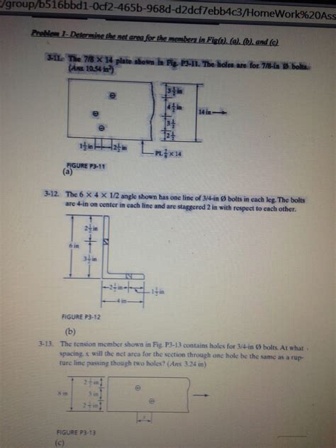 Solved Determine The Net Area For The Members In A B C Chegg Com