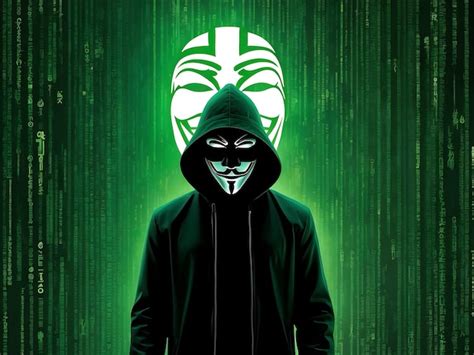 Premium Photo A Hacker With Green Binary Codes