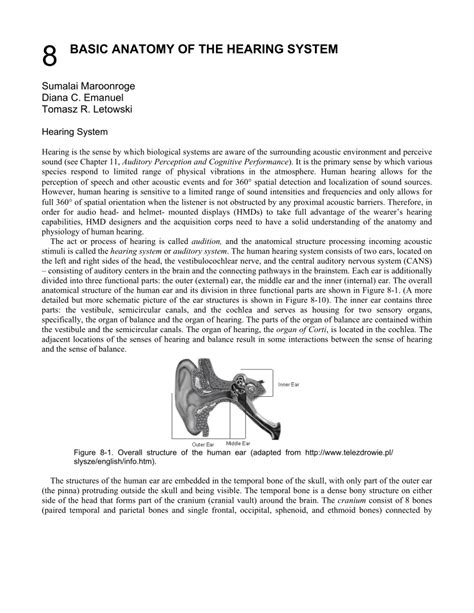Pdf Basic Anatomy Of The Hearing System