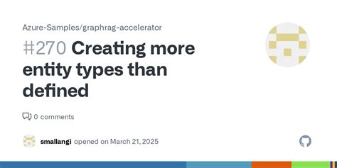 creating more entity types than defined · issue 270 · azure samples graphrag accelerator · github