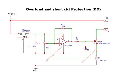 Amplifier Short Circuit Protection Schematic