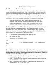 Understanding Truth Tables And Validity Testing In Arguments Course Hero