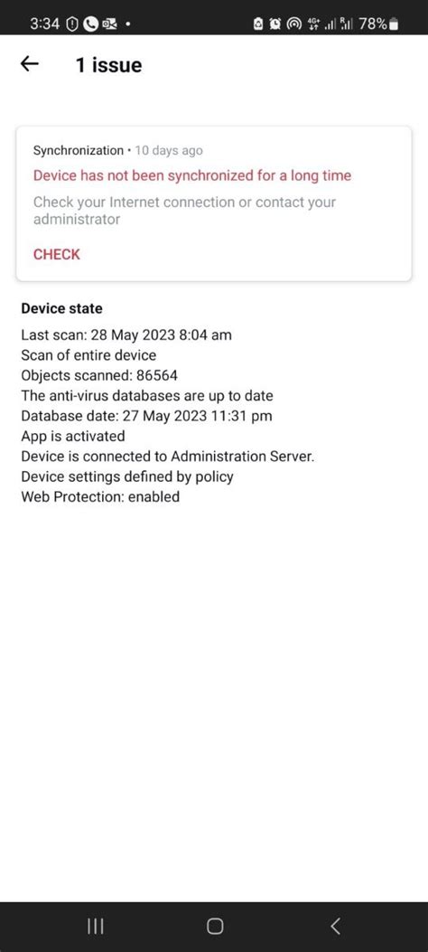 problem in synchronize with the administrator server android app