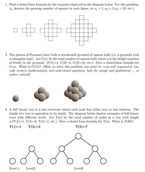 Solved 1 Find A Closed Form Formula For The Sequence