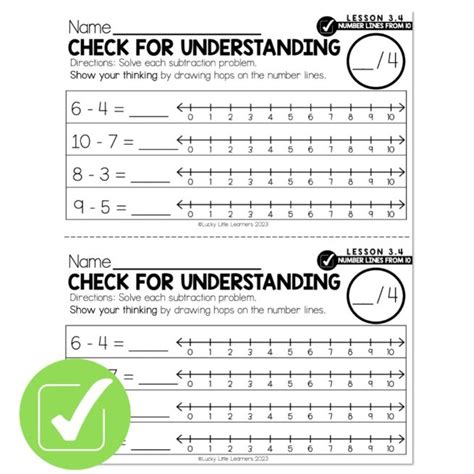 Lucky To Learn Math 1st Grade Lesson 34 Subtract From 10 With