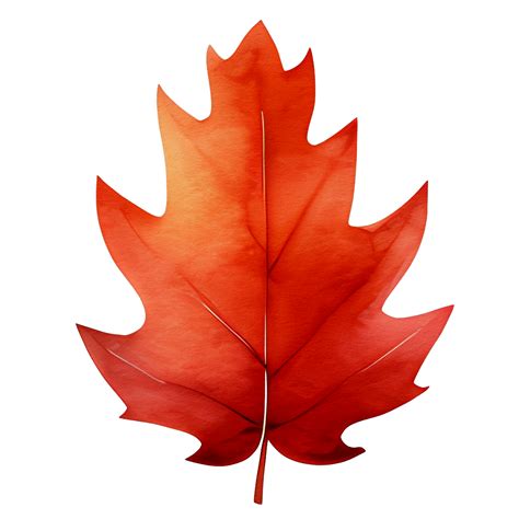 Watercolor Autumn Leaf Ai Generative PNG