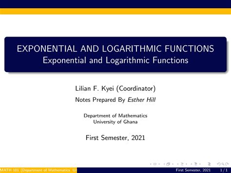 SOLUTION Exponential And Logarithmic Functions Studypool