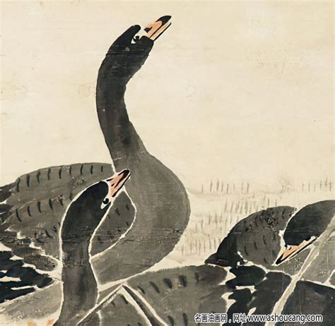 边寿民国画 芦雁 17 高清大图下载 名画油画网