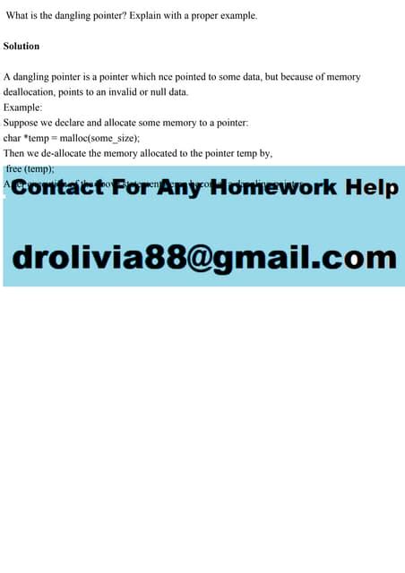 What Is The Dangling Pointer Explain With A Proper Examplesolutpdf