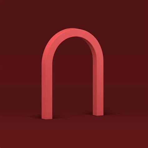 Red 3d Arch Curved Column Decorative Showcase Product Presentation