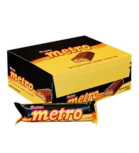 Ülker Metro Milk Chocolate Coated Caramel And Nugalı Bar 24 Pieces 36
