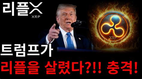 리플 Xrp 트럼프가 리플을 살렸다 충격 Xrp 리플 리플전망 리플분석 리플코인 리플차트 리플