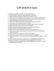 Cell Biology Structure Function And Processes In Cells Course Hero