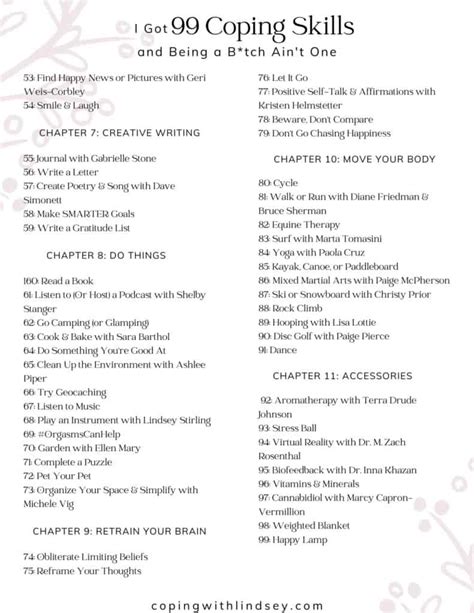 A List Of 99 Best Coping Skills Financial Self Care