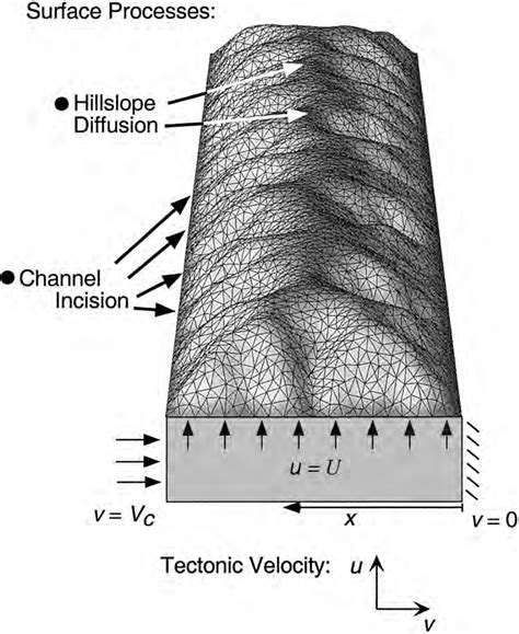 Components Of The Coupled Tectonic Surface Process Model Surface