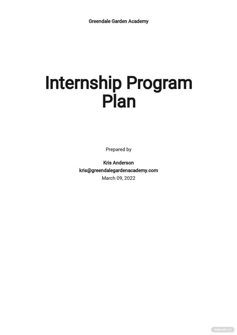 Internship Plan Templates 9 Docs Free Downloads