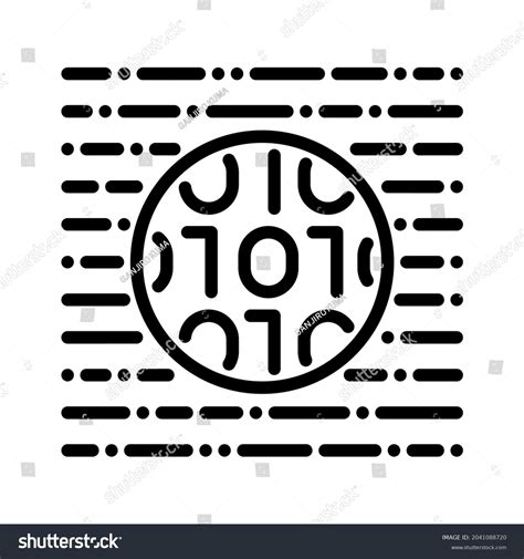 Digital Code Stroke Outline Style Vector Stock Vector Royalty Free
