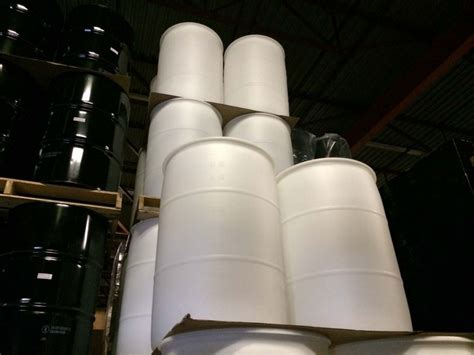 55 Gallon Natural Plastic Drums In Stack Yankee Containers Drums