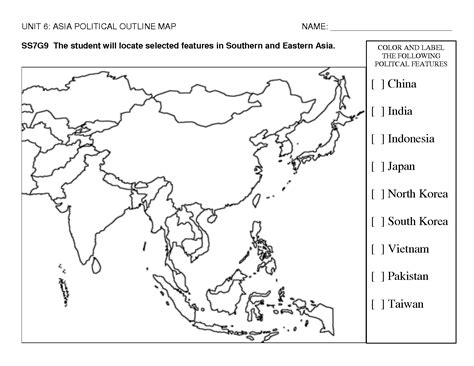 Blank Map Of Asia To Label