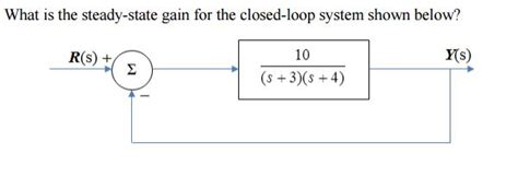 Solved What Is The Steady State Gain For The Closed Loop