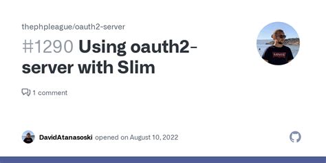 Using Oauth2 Server With Slim · Issue 1290 · Thephpleagueoauth2 Server · Github